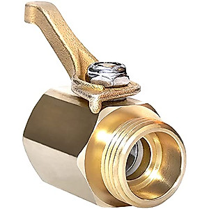 Underhill Garden Hose Shut Off Valve 3/4-Inch Hose Thread, Brass Hose Nozzle Connector, Attachment, Heavy-Duty Fittings, CV075H
