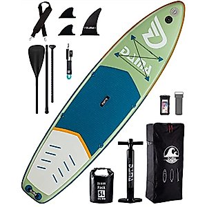 DAMA Inflatable Stand Up Paddle Board 11'x33" x6", Inflatable Yoga Board, Dry Bags, Camera Seat, Floating Paddle, Hand Pump, Board Carrier, Durable & Stable for 3 People