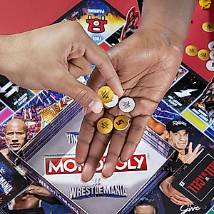 Hasbro Gaming Monopoly: Wrestlemania Edition Board Game for Ages 8 and up, Monopoly Game Inspired by WWE Wrestlemania, Family Games for 2-6 Players, Kids Games