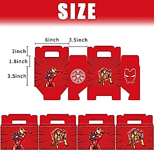 RenbangUS 16 Pcs Iron Hero Birthday Party Favors Boxes for Kids, Iron Hero Gift Boxes Goodie Candy Boxes for Classroom Rewards Carnival Prizes Decor Gifts for Boys Girls