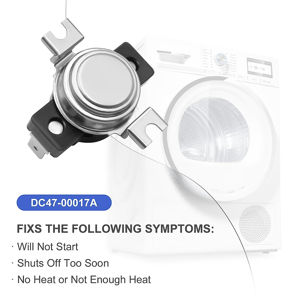DC47-00017A Dryer High Limit Thermostat for Samsung AP4201896, PS4205216, W10908281, AP6034266, 35001192, PS11766749, DC47-00017A(3 Pack)
