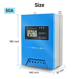iSunergy 50A MPPT Solar Charge Controller 12V/24V/48V Auto Working Buck Solar Panel Battery Regulator Maintainer with LCD Display for Solar Panel Battery Overload Protection