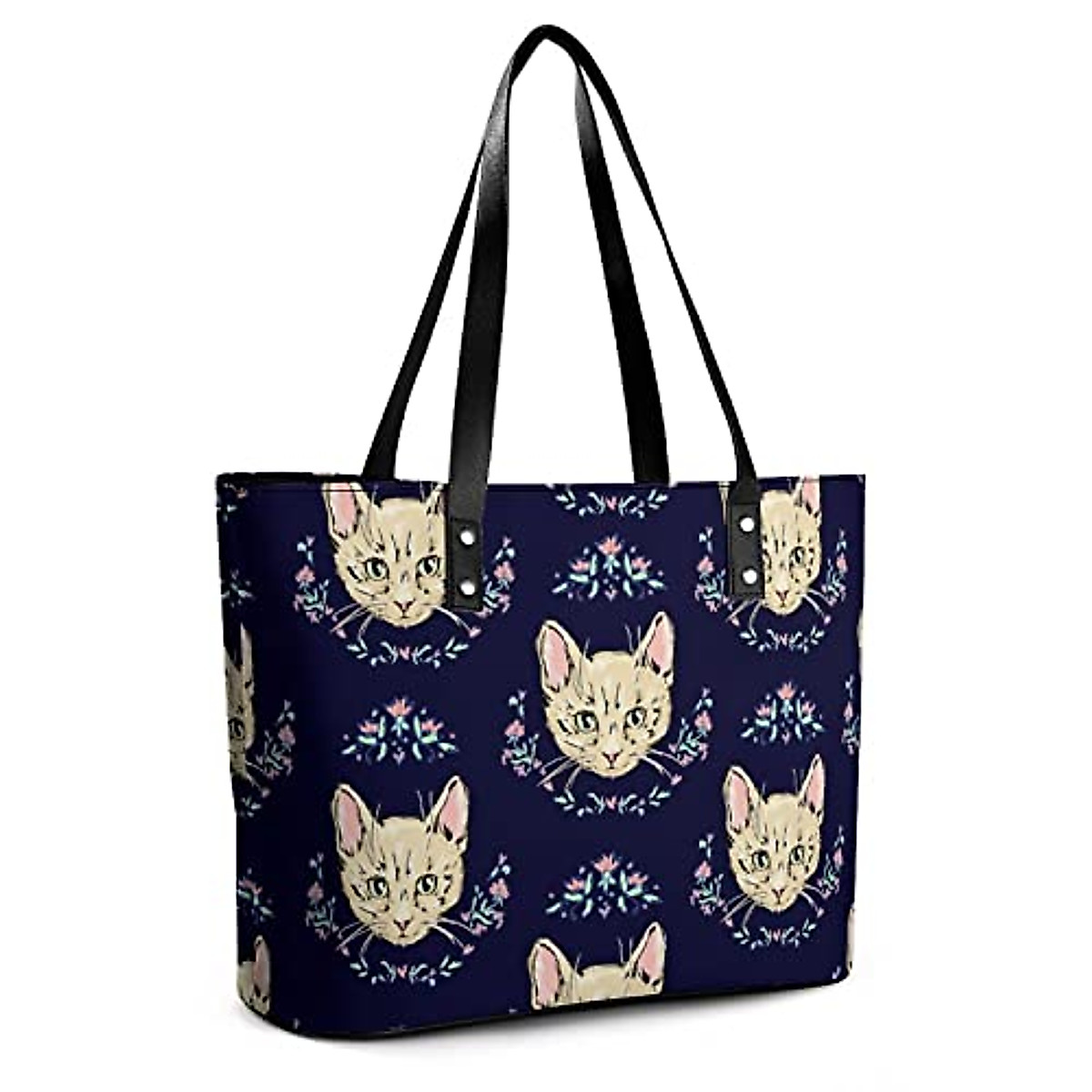 Womens Handbag Cats Leather Tote Bag Top Handle Satchel Bags For Lady