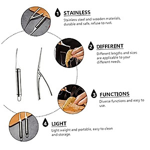 HOLIDYOYO 3 Sets Shrimp Peeler Clean up Shrimp Tool. Shrimp Line Cleaner Sea Food Accessory Sea Food Knives Seafood Deveiner Shrimp Master Tool Cleaning Gadgets Silver Stainless Steel