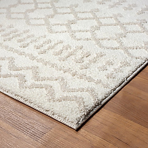 LUXE WEAVERS Ibiza Collection 8742 Cream 6x9 Modern Abstract Area Rug