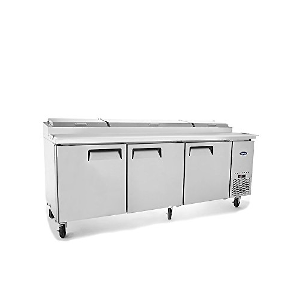 Atosa MPF8203 93" Pizza Prep Table Three Door Refrigerator 2 Year PARTS + LABOR / 5 Year Compressor WARRANTY