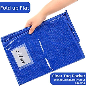 Eorbow 8 Pack Moving Bag, 91L Heavy Duty Extra Large Storage Tote, Foldable Packing Bags with Zipper and Carrying Handles, College Dorm Essentials Tool Bag for Space Saving, Traveling, Camping