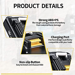Mingsci 2 Pack 3.0Ah BL1815 Battery Replacement for Makita 18V Battery Lithium ion BL1830B BL1815N BL1820 BL1820B BL1830 BL1840 BL1840B BL1850 BL1840B BL1860 BL1840B