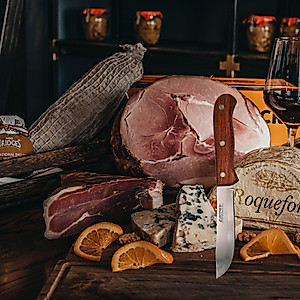 Kitchen Utility Knife 5 Inch - MATTSTONE HILL Charcuterie Knife, Carving Knife, Sausage Knife, Meat Knife, High Carbon Steel, Wood Handle