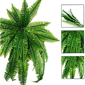AIJUZIJIE Imitation Plants Faux Plant Artificial Boston Fern Artificial Fern Leaves Fake Grass Leaves Plant Greenery Artificial Ferns for Outdoors Home Indoor Decor