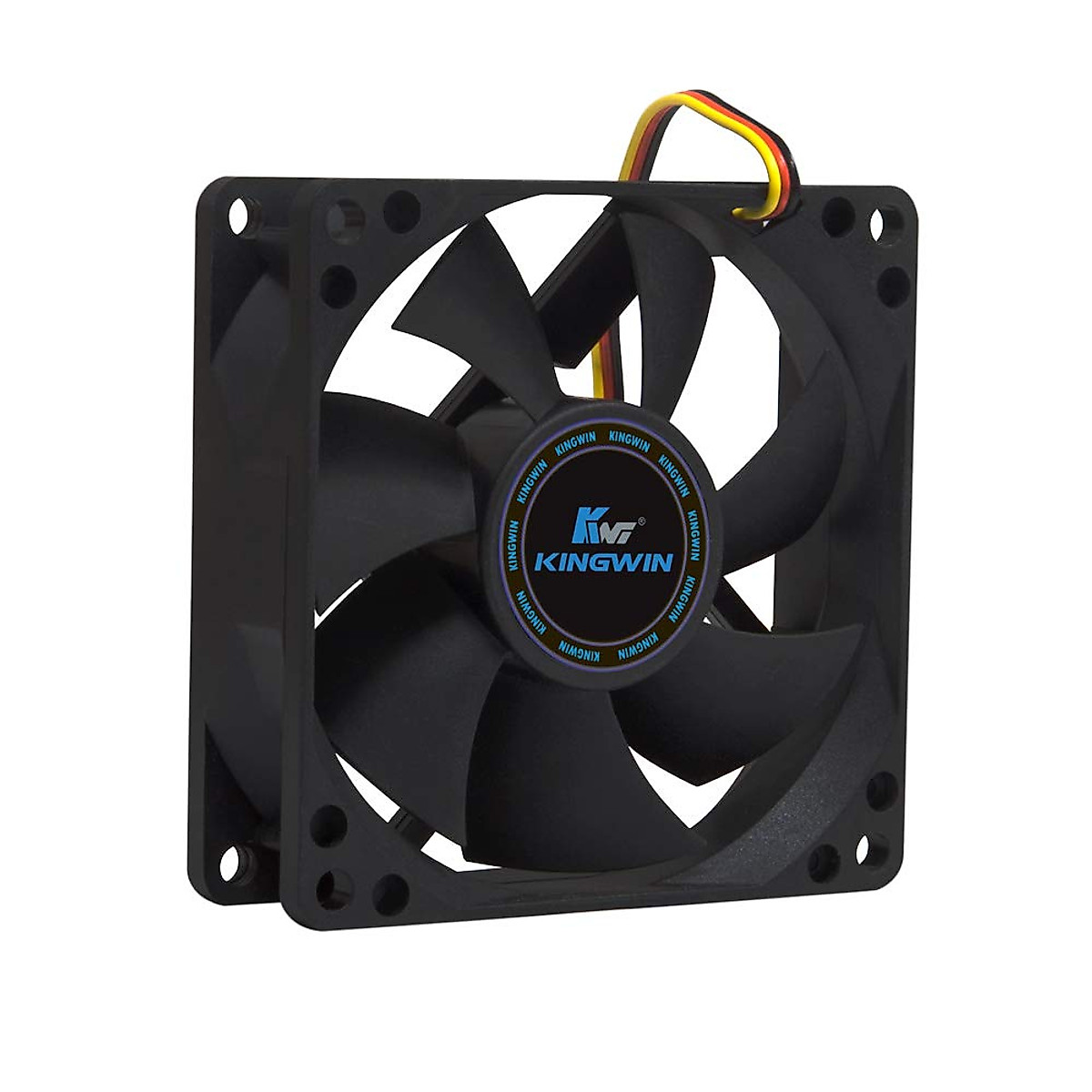 Kingwin 80mm Silent Fan for Computer Cases, Mining Rig, CPU Coolers, Computer Cooling Fan, Long Life Bearing, and Provide Excellent Ventilation for PC Cases-[Black] CF-08LB