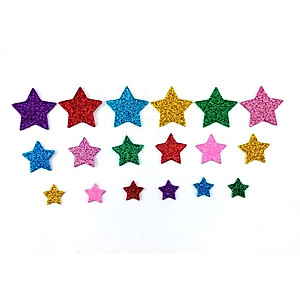 Honbay 200pcs Colorful Self Adhesive Star Shape Foam Glitter Stickers