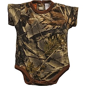 TrailCrest by Treel Newborn Baby Boy Girl Infant Undershirt- Short Sleeve Romper Bodysuit Camo Jumpsuit, 3 Months, Camo