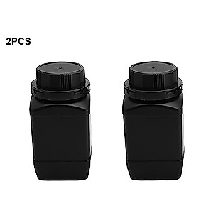 Othmro 2Pcs Plastic Bottles Lab Chemical Reagent Bottles 500ml/17oz Wide Mouth Plastic Containers Liquid/Solid Square Sample Storage Containers Sealing Bottles Black with Anti-theft Cap for food store