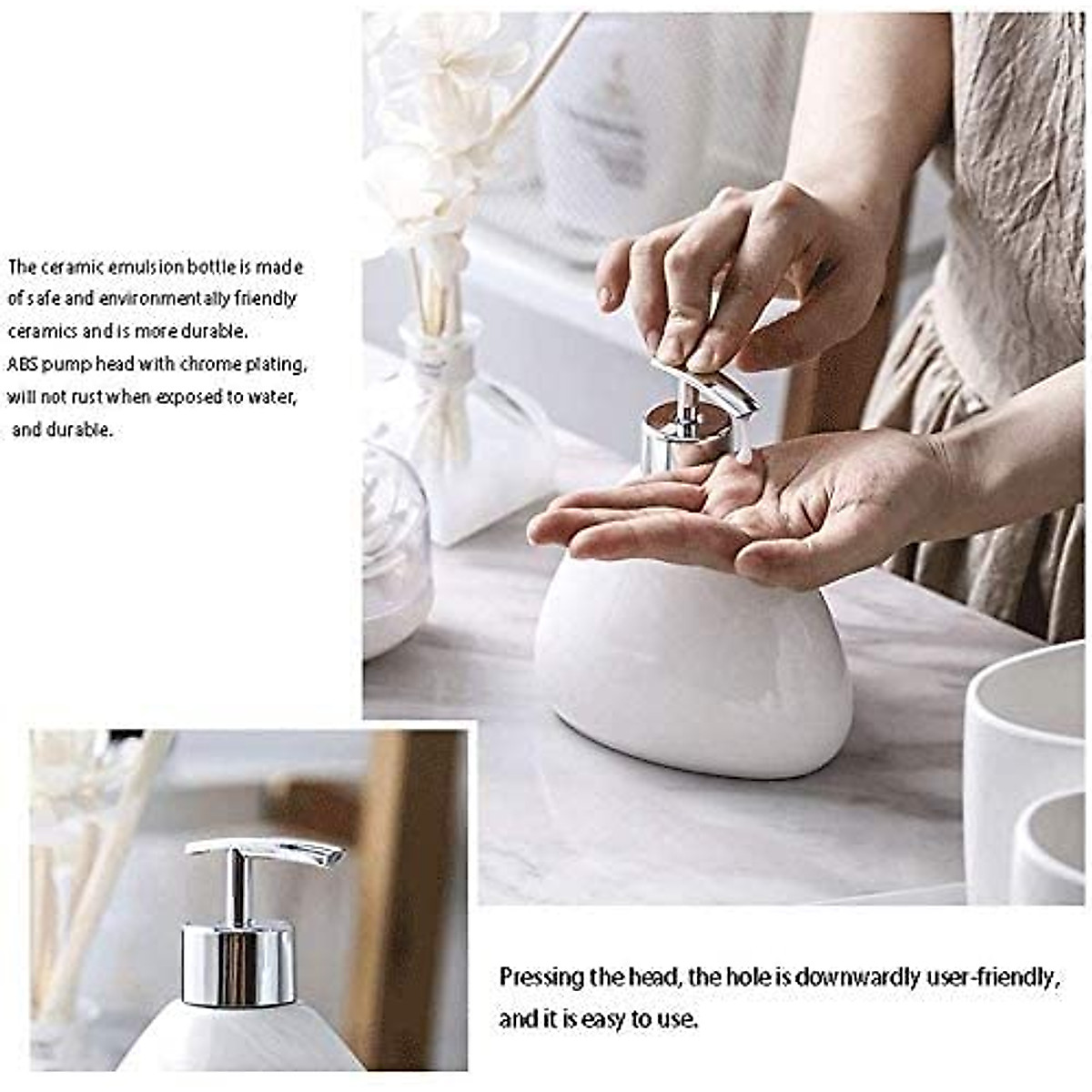 DVTEL Bathroom Five-Piece Set, Simple Ceramic Wash Four-Piece Set, Bathroom Supplies Set, Wash Cup Set (Color : 5 Piece Set)