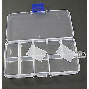 Linpeng Clear Plastic Organizer Box, Adjustable Compartment Dividers, Beads Pills Storage Box 10 Grids, DIY Craft Supplies, Gift for Beaders, Pack of 2