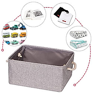 TENABORT 6 Pack Large Storage Basket Bin, Foldable Fabric Storage Cube Box Canvas Collapsible Cloth Organizer Containers with Handles for Home Office Clothes Closet, Gray
