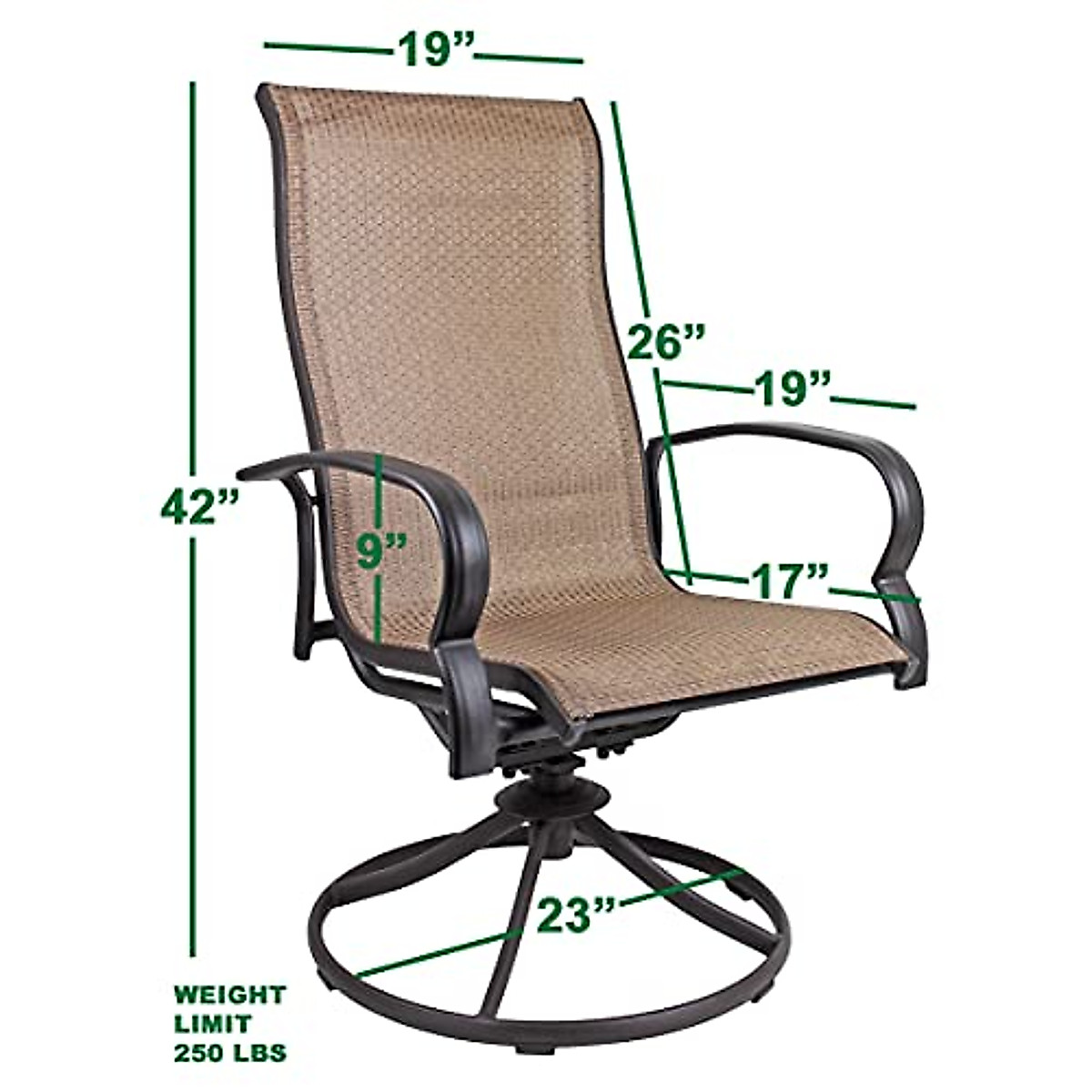 Patio Master Bellevue Sling Rocker Outdoor Aluminum Brown Chairs (Pack of 2)
