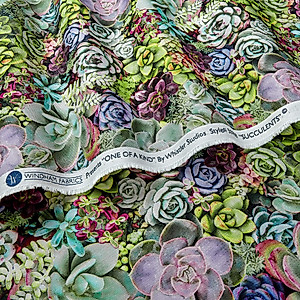 Whistler Studios One Of A Kind Succulents Multi, Fabric by the Yard