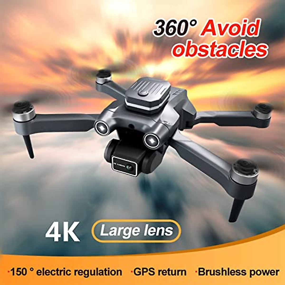 Hedgx Gps Drone with 4k Camera for Adults, Rc Quadcopter with Auto Return, Follow Me, Brushless Motor, Circle Fly, Route Fly, Altitude Hold, Headless Mode, Gift for Family