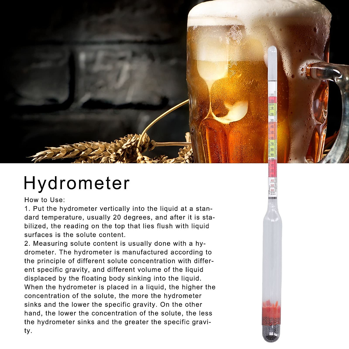 10pcs Triple Scale Hydrometer Alcohol Meter Brewing Tools for Restaurant Home Brewing