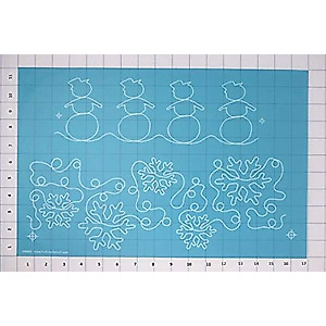 Hancy Creations Christmas Holiday Bundle, Pack of 3 Full Line Stencils, #40005 White Winter with Snowman Border, #60041 Christmas Star, #60042 Christmas Lights (40005, 60041, 60042)