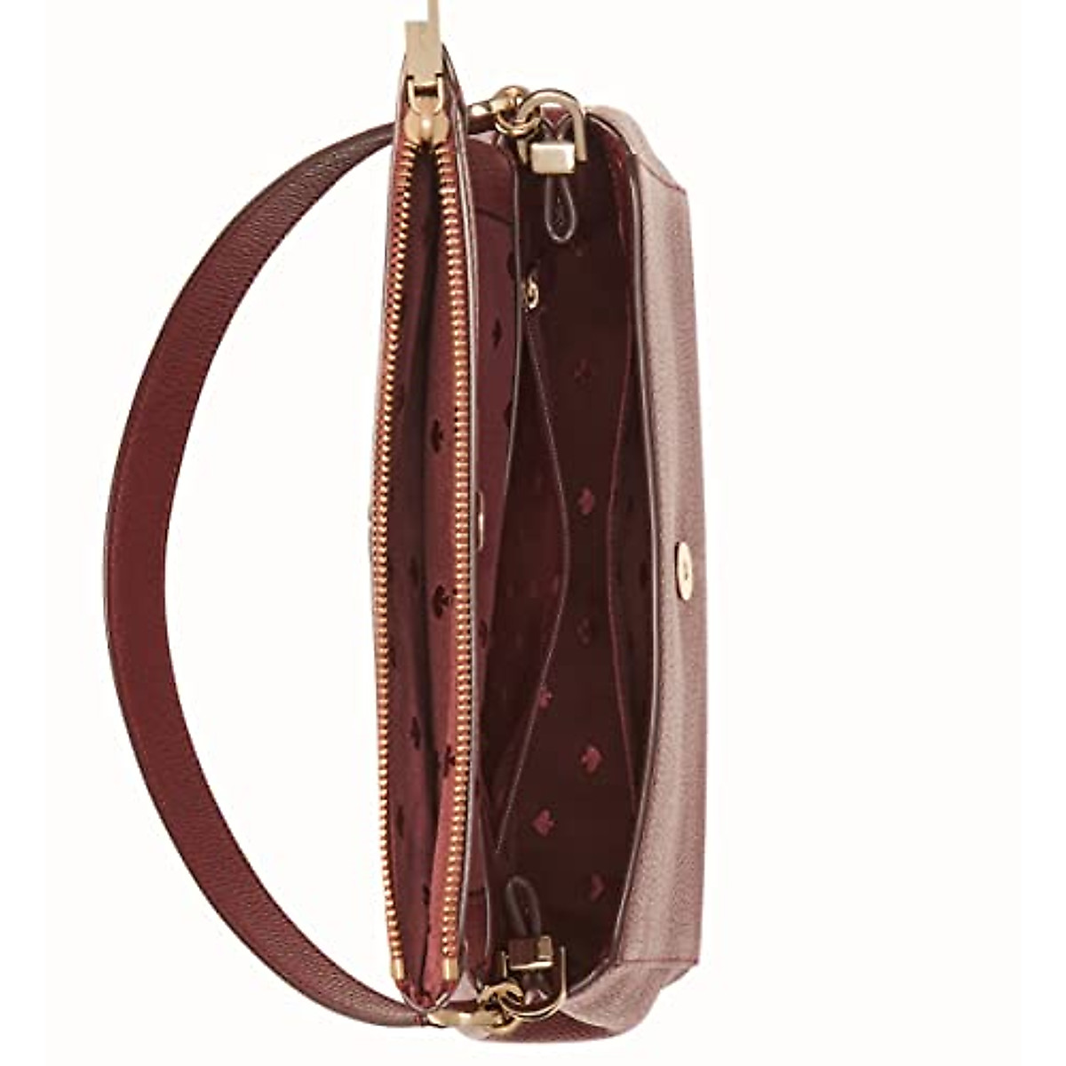 Kate Spade Leila Medium Pebbled Leather Flap Shoulder Bag In Cherrywood