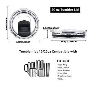 20oz Magnetic Spill Proof Tumbler Lid Compatible with Yeti Lids 20 Oz Replacement Lid, Zark Trail Lid and Othe Replacement Lids for Tumblers (1 Pack)