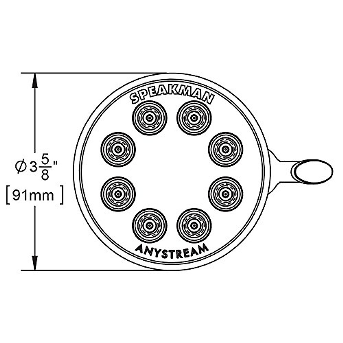 Speakman S-2251 Signature Icon Anystream Adjustable High Pressure Shower Head - 2.5 GPM Solid Brass Replacement Bathroom Showerhead, Polished Chrome