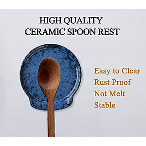 Ceramic Spoon Rest For Stove Top Blue Spoon Rest For Kitchen Counter Blue Kitchen Spoon Rest Spoonrest Cooking Spoon Holder