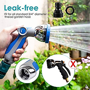 LOKIMSI Garden Hose Nozzle Sprayer，Features 10 Spray Patterns, Thumb Control, On Off Valve for Easy Water Control，Best for Watering Plants,Lawn& Garden,Washing Cars,Cleaning,Showering Pets
