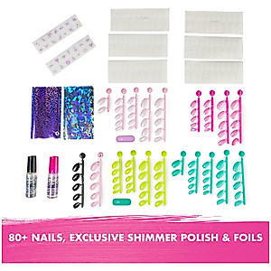 Cool Maker, GO Glam Nail Surprise Shimmer Exclusive Manicure Set with 2 Press on Nails Styles and More, Nail Kit Kids Toys for Ages 8 and up
