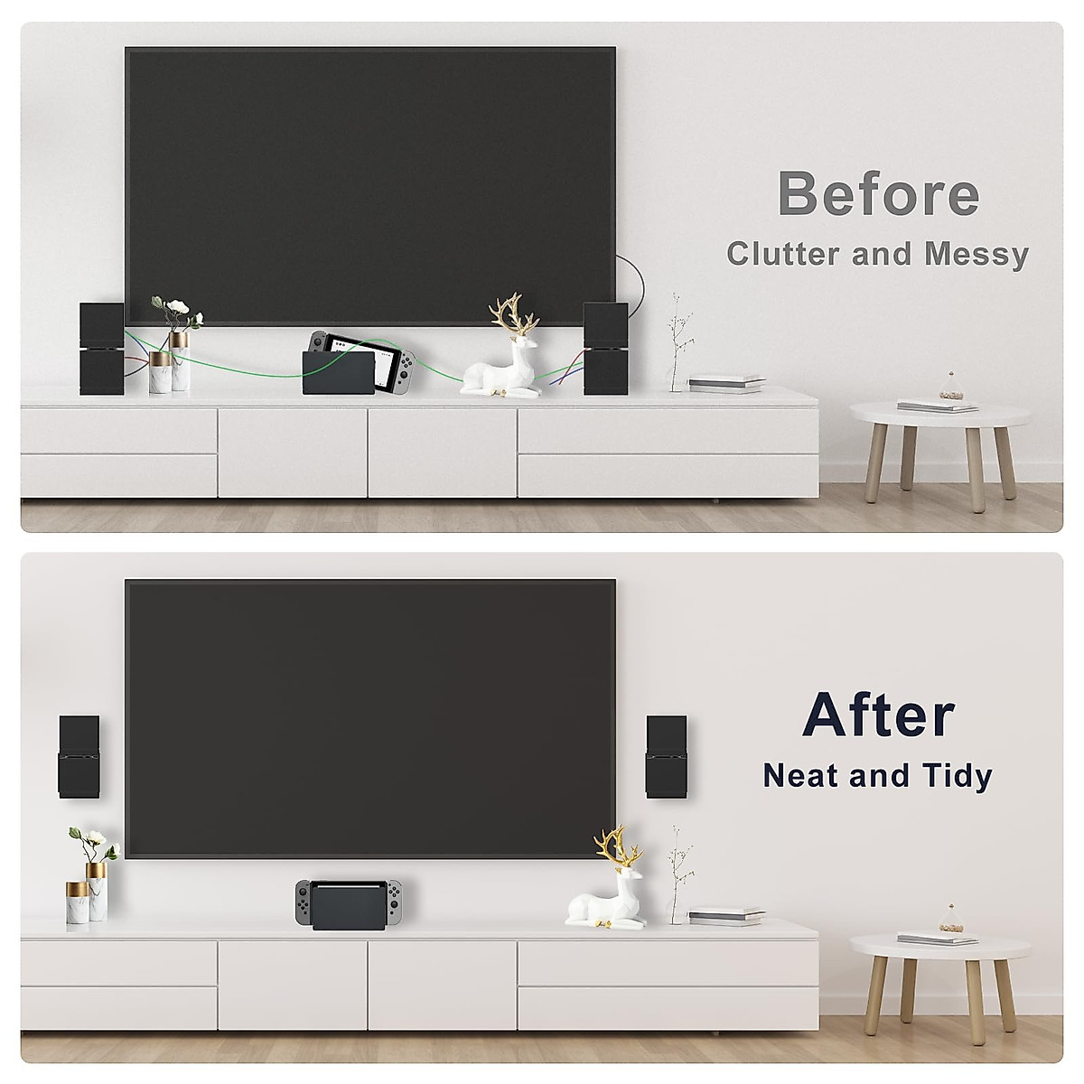 (2 Pack) Adjustable Speaker Wall Mount for Bose Cube Speaker, Ceiling & Wall Mount for Bose UB-20, UB-20 Series II, WB-50 II, Lifestyle Series, Soundtouch Series, Cinemate, Acoustimass Series Black