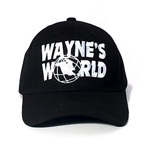 ZIXIANNIU Wayne's Hat Embroidered Baseball Cap Halloween Cosplay Costume