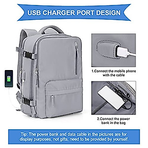 Large Travel Backpack Women, Carry On Backpack,Backpack Waterproof Outdoor Sports Rucksack Casual Daypack, Grey
