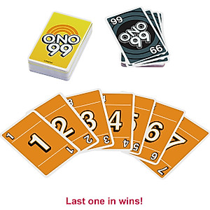 Mattel Games ONO 99 Card Game from The Makers of UNO for Kids, Adults & Families, Add Numbers & Don't Go Over 99