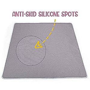 Luxja Splat Mat for Under High Chair (54 in x 54 in), Anti-Slip High Chair Mat, Fish