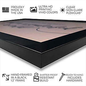 Wynwood Studio Sports Cars and Automobiles Man Cave Framed Wall Art Painting Photography Print 'Ferrari F40 1990 Blue Chalkboard' Home Décor for Men in Blue and White, 19x13