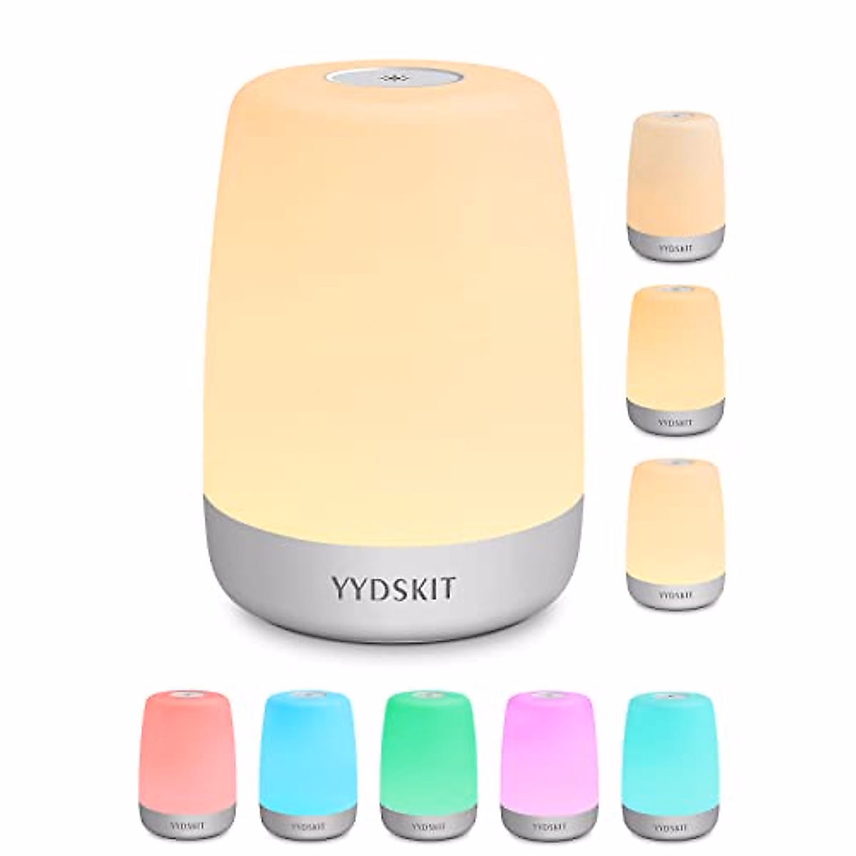 YYDSKIT Night Light for Kids Baby Nursery 200hrs Rechargeable Touch 3Dimming 5Color Changing Lamp 3Timers Portable
