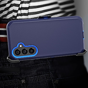 TASHHAR Phone Case for Samsung Galaxy A54 5G case,Heavy Duty Hard Shockproof Armor Protector Case Cover with Belt Clip Holster for Samsung A54 5G 2023 Phone Case (Navy Blue)
