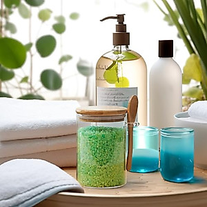 ComSaf 19oz Glass Jars with Lids and Spoons Set of 6, Sugar Coffee Containers Salt Spice Jars, Jars with Spoons for Loose Tea, Candy, Brown Sugar, Nuts, Overnight Oats Containers with Lids,