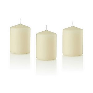 3 X 4 Inch Pillar Candles Set of 12 Bulk Event Pack Premium Wax Round Unscented Ivory Pillar Candles Wax for Wedding, Spa, Party, Birthday, Holiday, Bath, Home Decor (3x4 - Ivory)