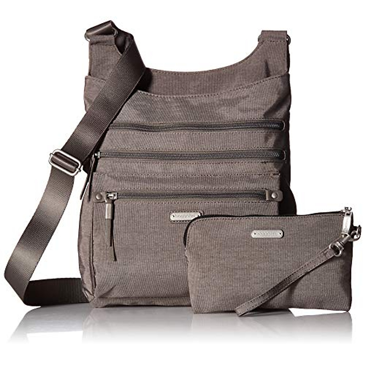 Baggallini womens Around Town Bagg With Rfid Phone Wristlet Handbags, Gray, One Size US