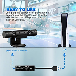 Xahpower PS4 Camera Adapter for PSVR/PS5, PS VR Converter Cable Comaptible with PlayStation 5 Console, USB3.0 VR Games Accessories (Small)