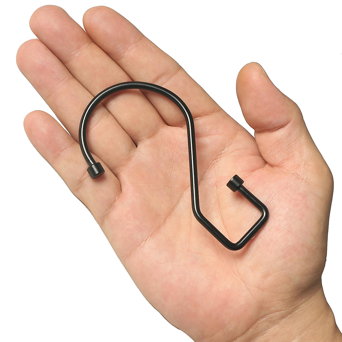 ANIASOM 12Pcs S Hooks Hanging 4 inch Heavy Duty Large S Hooks, Reversible Black Metal S Shaped Hooks, Utility Hooks, Heavy Duty Hanging Hooks for Kitchen, Bathroom, Garden, Indoor, Outdoor