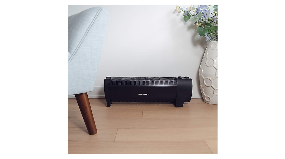 Heat Wave 1,000 Watt Black Convector Heater for Small Rooms
