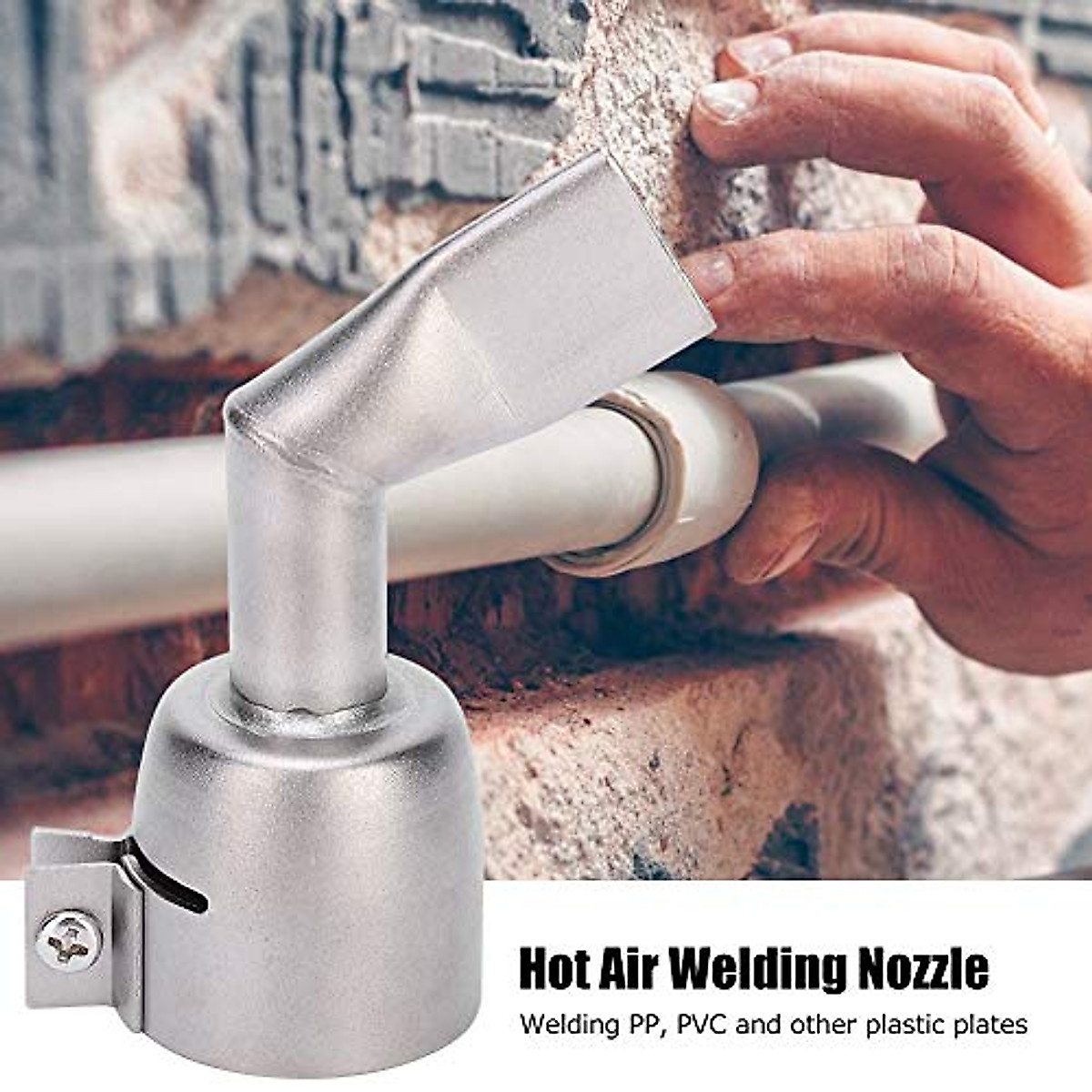 Welding Gun Nozzle, 2Pcs 120 Degree Stainless Steel Hot Air Gun Nozzle, Flat Nozzle Welding Heat Gun Accessories, for Welding PP PVC Plastic Sheet