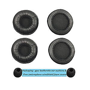 Bingle Replacement Earpads Leatherette Spare Ear Cushions Compatible with Plantronics Supra Plus Encore and H251 H251N H261 H261N H351 H351N H361 H361N Office Telephone Headsets (4 Pack)(BEC-LTH4)