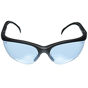 Crews Glasses 135-KD113 Klondike Safety Glass with Black Frame, Light Blue Lens