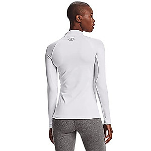Under Armour Womens Authentics Mock Neck T-Shirt, White (100)/Black, Medium